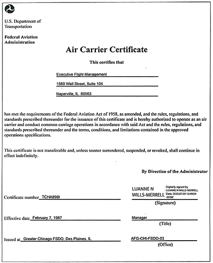 Executive Flight Management | About Us